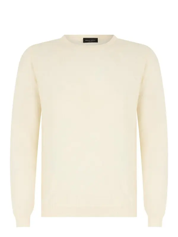 ROBERTO COLLINA Crewneck Knit Sweater - Ivory