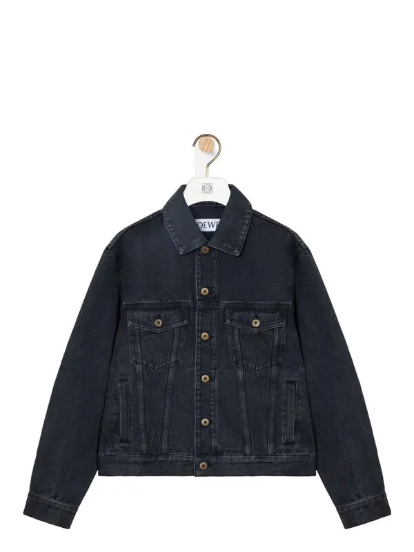 Loewe Anagram Straight Denim Jacket - Black