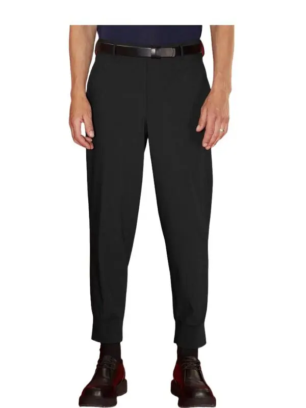 Neil Barrett Rib Knit Cuff Casual Pants - Black