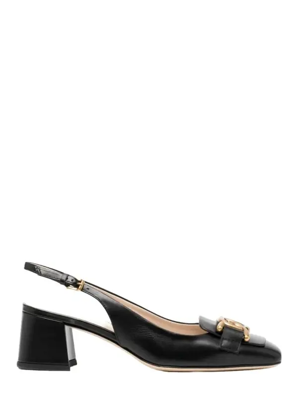 TOD'S Kate Logo Plaque Slingback Pumps - Black