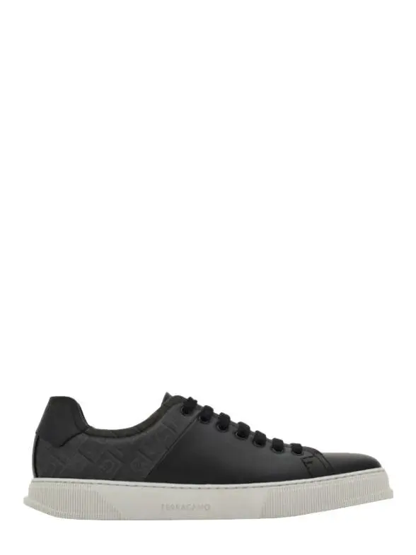 FERRAGAMO Low-top Lace-up Sneakers - Black
