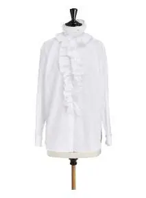Dior Blouse With Removable Ruched Collar - White