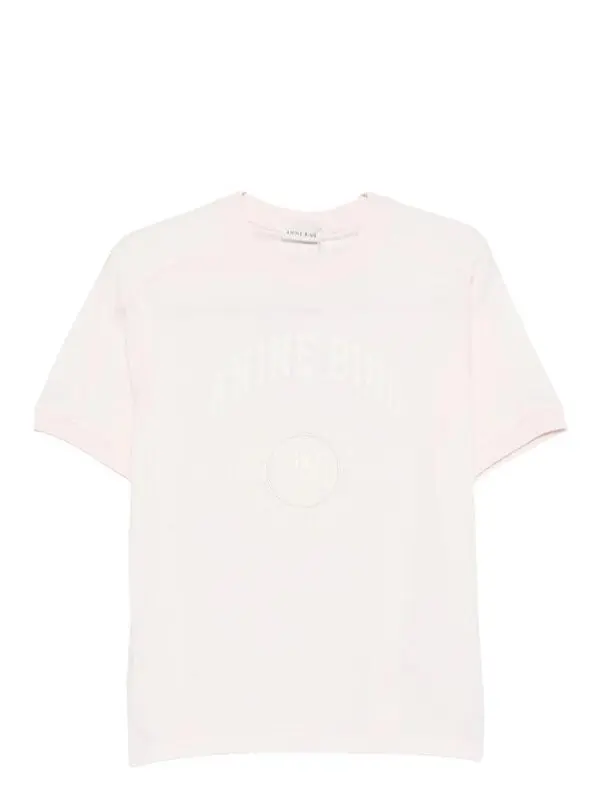 ANINE BING Short-sleeve Crew Neck T-shirt With Logo Detail - White