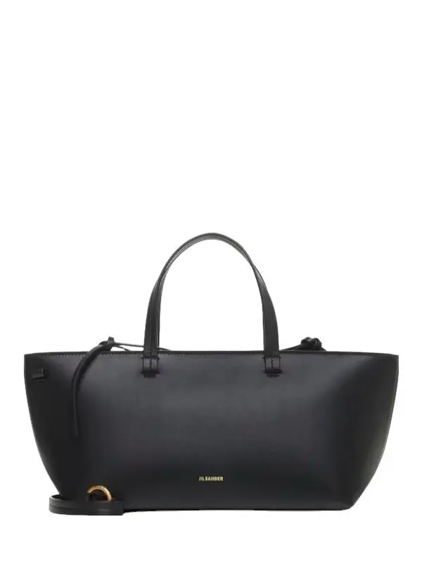 JIL SANDER Logo Printed Top Handle Bag - Black