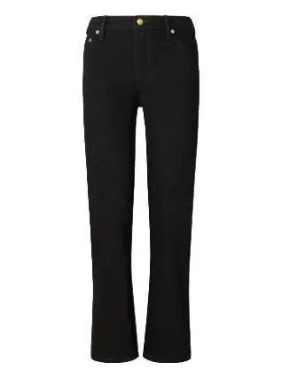 Tory Burch Cropped Kick Flare Jeans - Water-washed Black