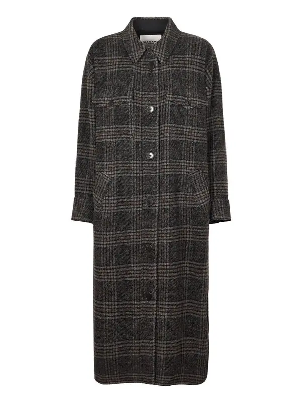 Isabel Marant Étoile Checked Buttoned Coat - Grey