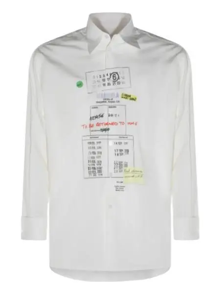 MAISON MARGIELA Graphic Print Button-down Shirt - White