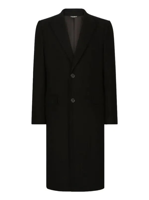 Dolce & Gabbana Single-breasted Tailored Coat With Peak Lapel - Black