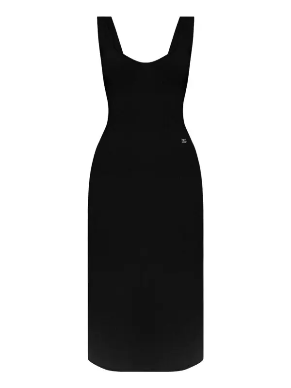 Dolce & Gabbana Knit Dress With Dg Logo - Black