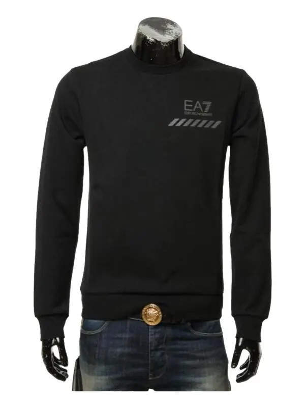 EA7 Round Neck Logo Sweater - Black