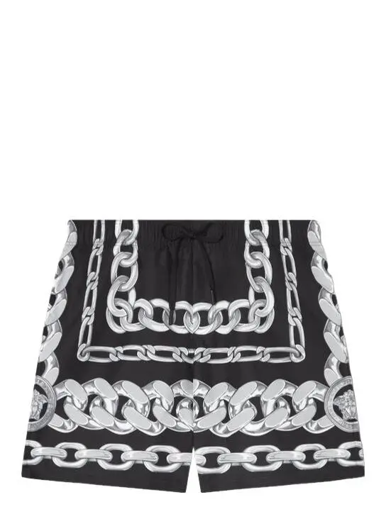 Versace Medusa Chains Printed Swim Shorts - Black