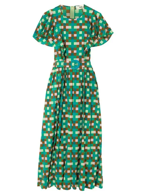 Diane Von Furstenberg Ruffled Printed Midi Dress - Green