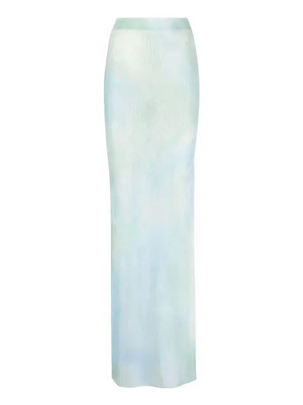 Off-White Tie-dye Sheer Maxi Skirt - White
