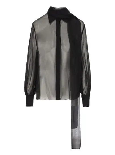 Valentino Garavani Long-sleeved Shirt With Scarf Detail - Black
