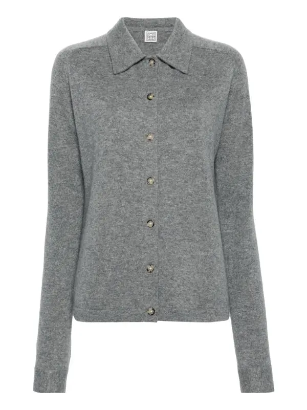 TOTEME Button-up Knitted Shirt - Grey