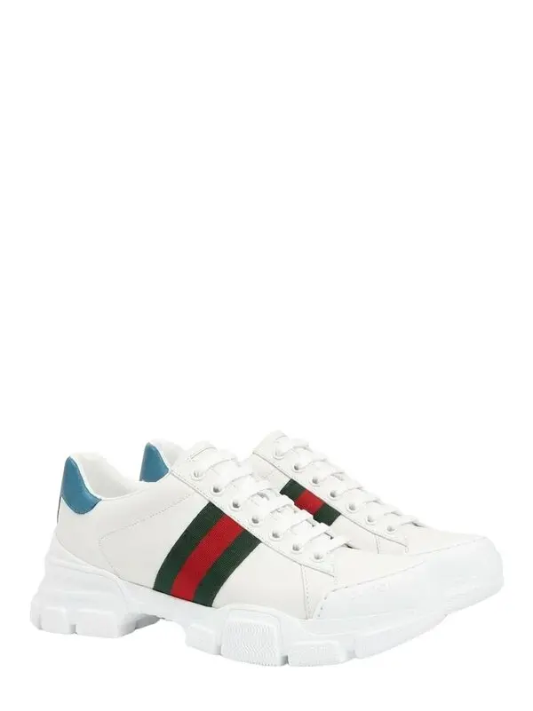 Gucci Ace Web Detail Chunky Sneakers - White