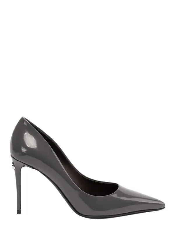 Dolce & Gabbana Pointed Toe High Heel Pumps With Logo Detail - Black