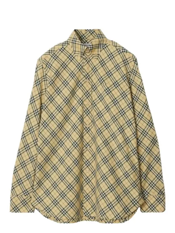 Burberry Check-pattern Long Sleeved Shirt - Grain