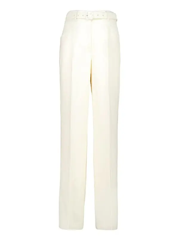 Gabriela Hearst Norman Textured-linen Trousers - Ivory White