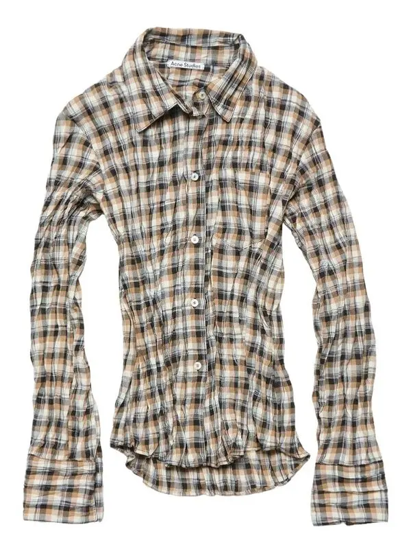 Acne Studios Check Button-up Shirt - Gray
