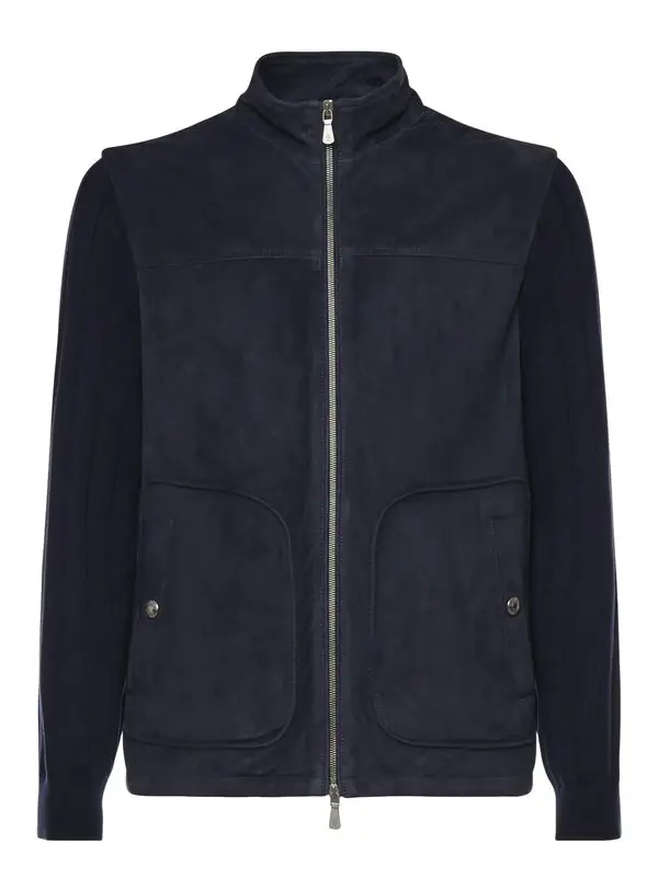Eleventy Panelled Zip-up Jacket - Black