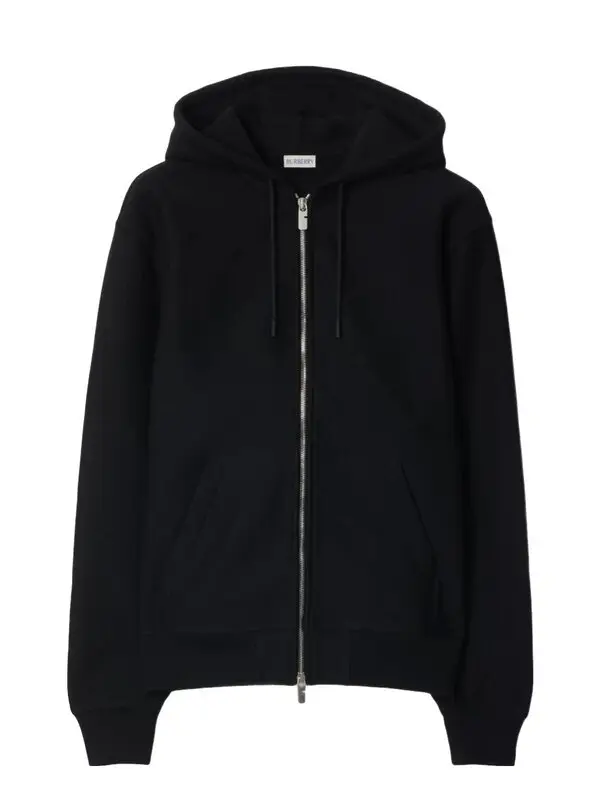 Burberry Logo Print Zip-up Hoodie - Charcoal