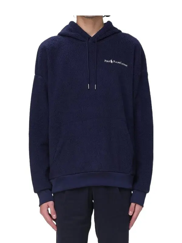 Polo Ralph Lauren Embroidered Logo Fleece Hoodie - Black