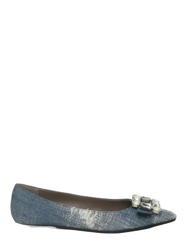 Roberto Festa Aby Flat Shoes With Embellished Buckle - Gray