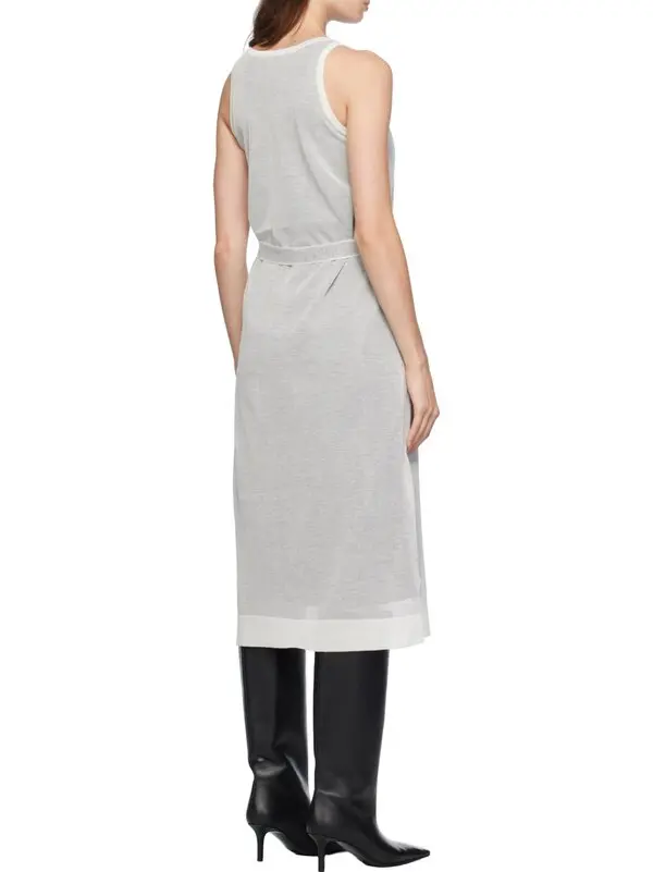 Proenza Schouler Sleeveless Ribbon-knit Dress - Off-white/black