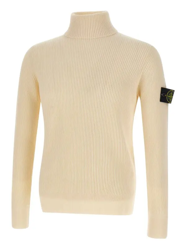 Stone Island Ribbed High-neck Sweater - Ivory