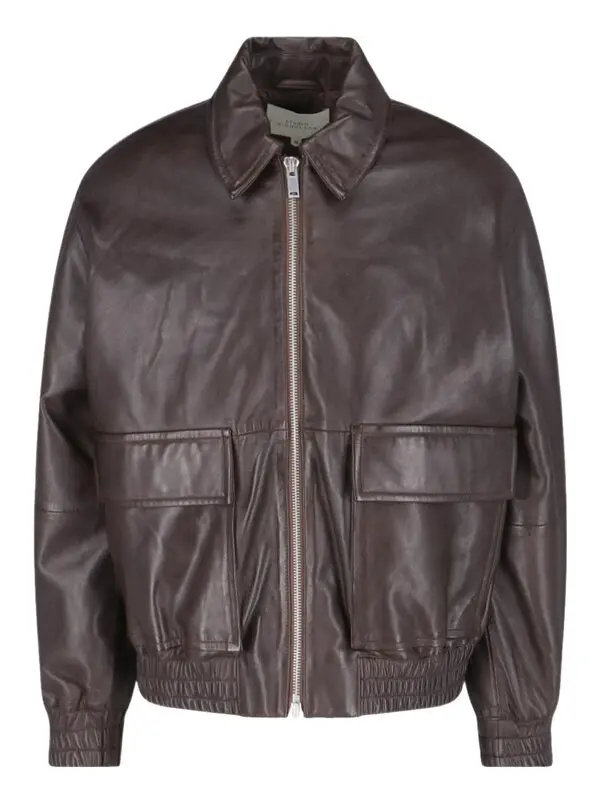 Studio Nicholson Leather Zip-up Jacket - Brown