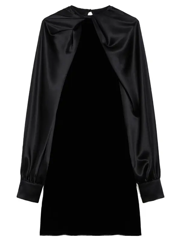 Max Mara Twist Detailed Long-sleeved Dress - Black