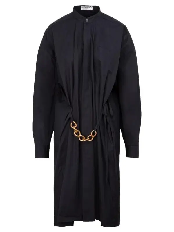 Givenchy Chain Belt Shirt Dress - Black
