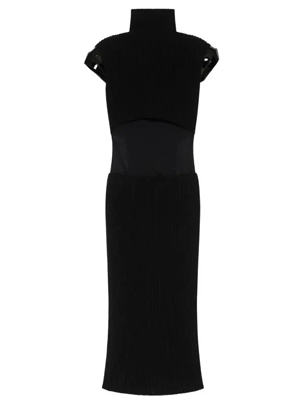 Sportmax Arabba Ribbed Midi Dress - Black