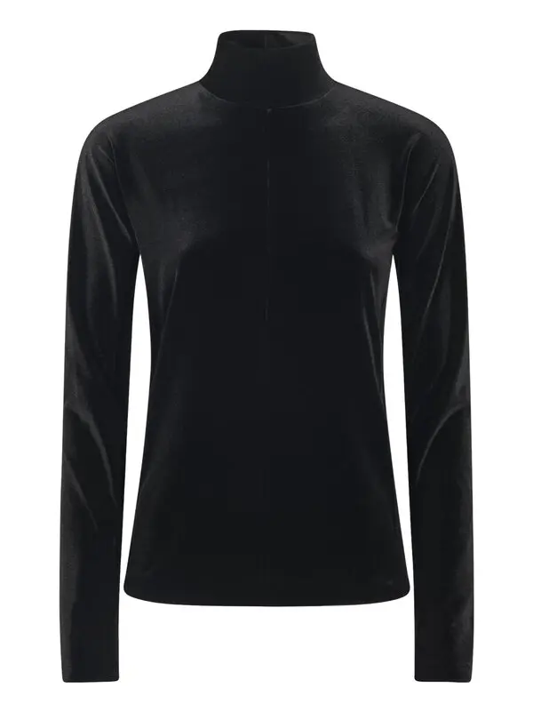 FORTE_FORTE High-neck Long-sleeved T-shirt - Black