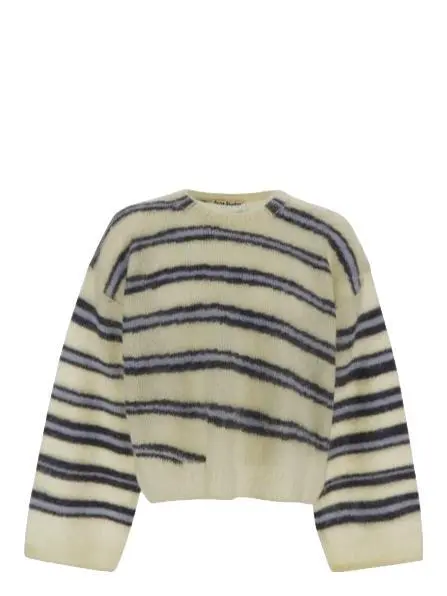 Acne Studios Striped Jacquard Knit Crewneck Jumper - Yellow/blue