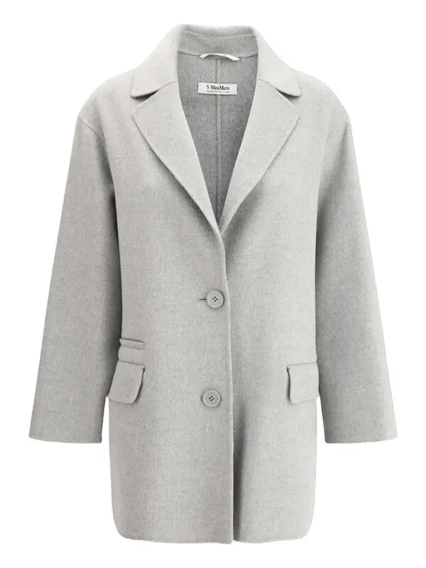 Max Mara Oversized Wool Drape Jacket - Gray