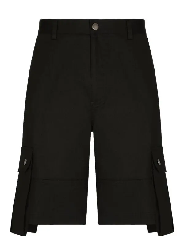 Dolce & Gabbana Stretch Cotton Cargo Bermuda Shorts - Black