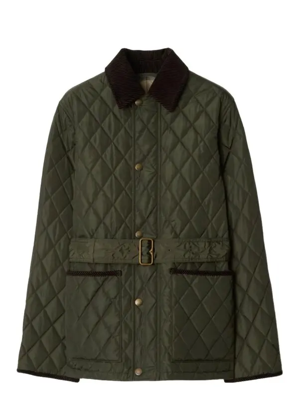 Burberry Belted Waist Quilted Jacket - Shale