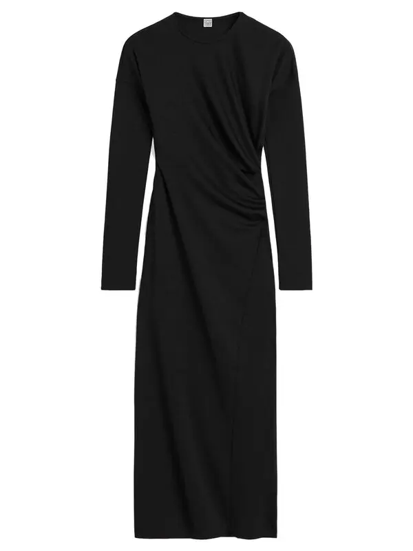 TOTEME Crewneck Midi Dress - Black