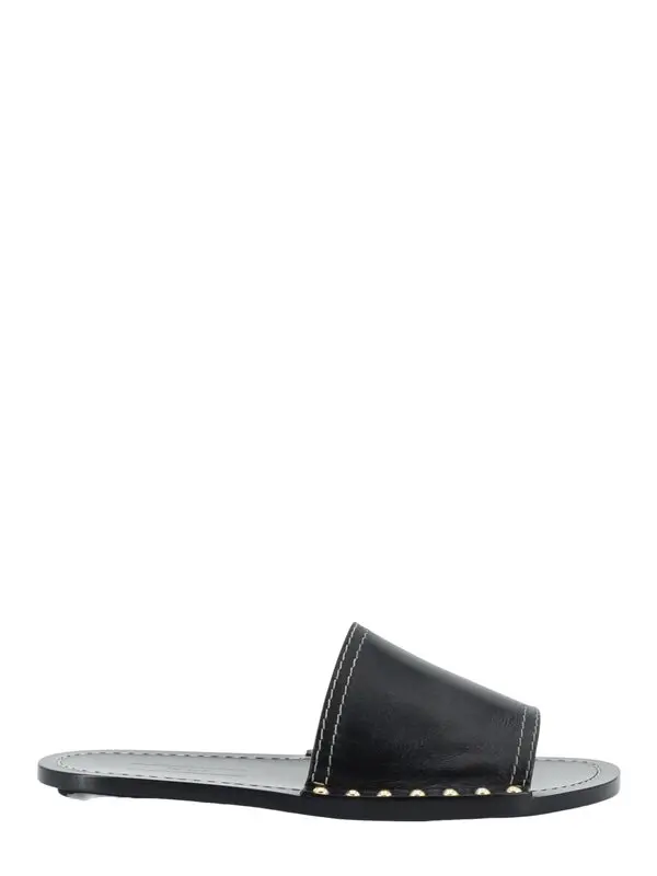 TOTEME Embellished Open Toe Slides - Black
