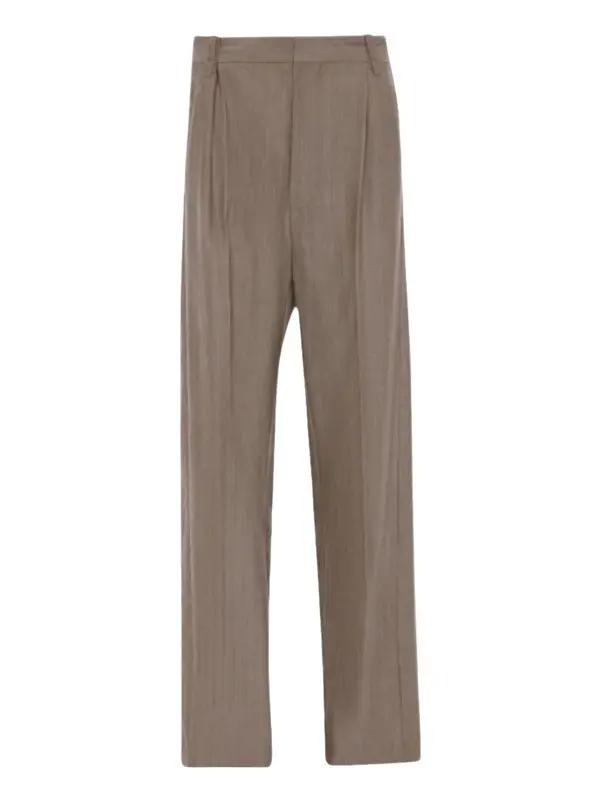 Victoria Beckham High-rise Pleated Trousers - Gray