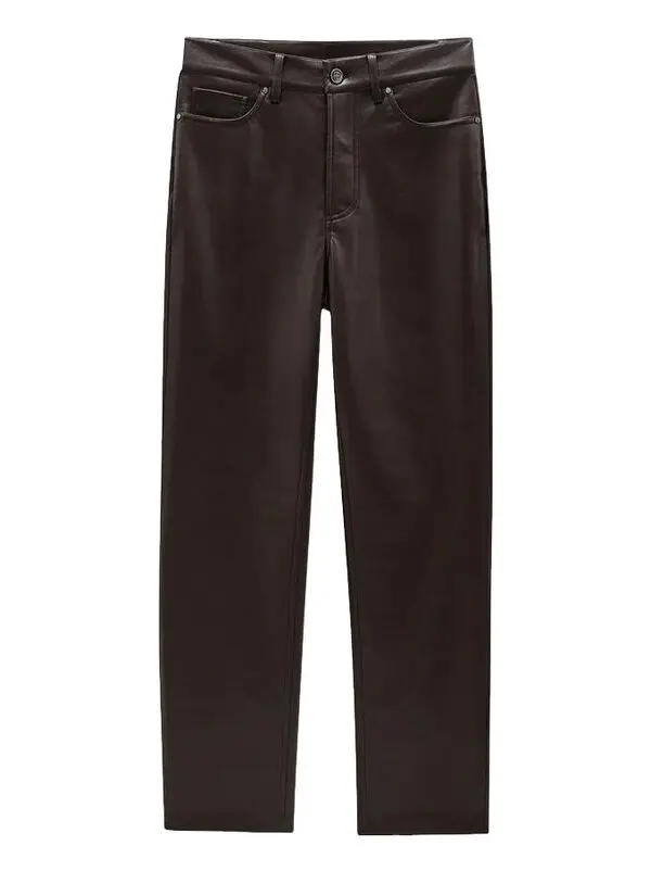 ANINE BING Button Fly Trousers - Dark Brown