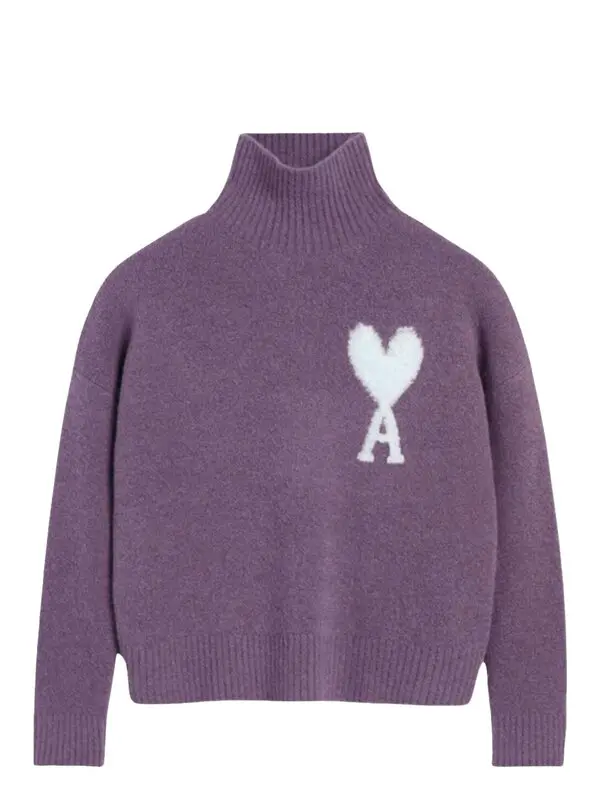 Ami De Coeur Roll Neck Knitted Jumper - Lavender
