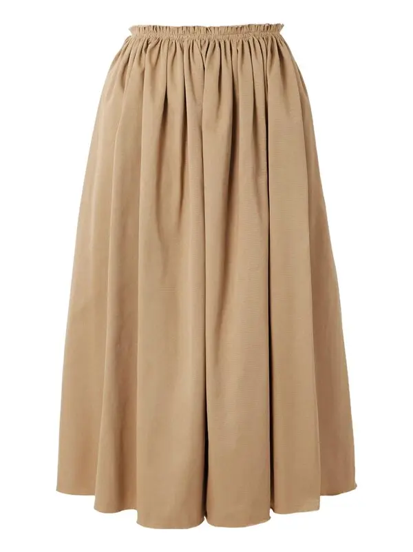 Gabriela Hearst Pleated Midi Skirt - Nude