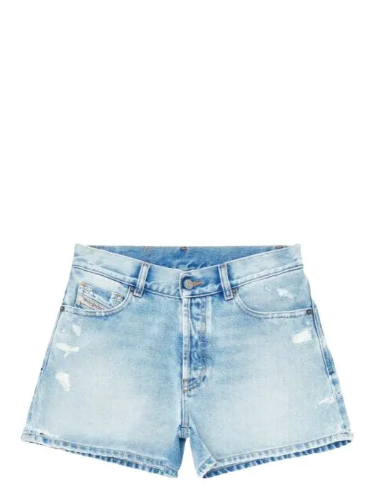 DIESEL® De Helios Distressed Denim Shorts - Blue