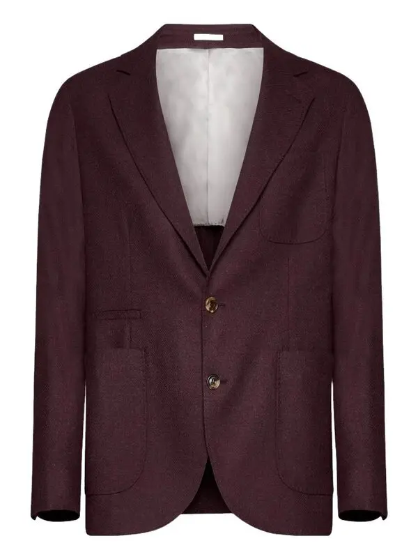 Brunello Cucinelli Long-sleeved Suit Coat - Red