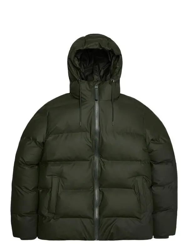 Rains Hooded Down Jacket - Black
