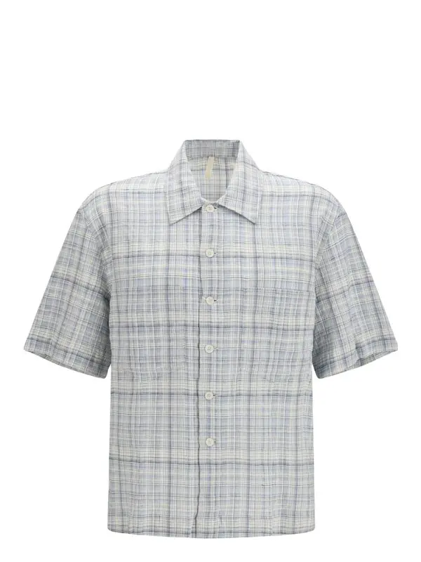 SUNFLOWER Checked Short Sleeve Shirt - Gray