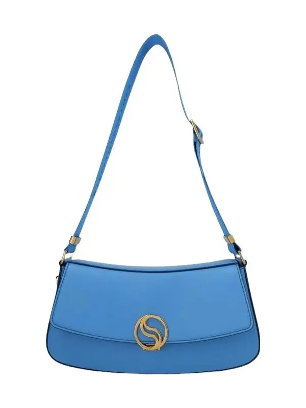 Stella McCartney Logo Plaque Fold-over Shoulder Bag - Blue